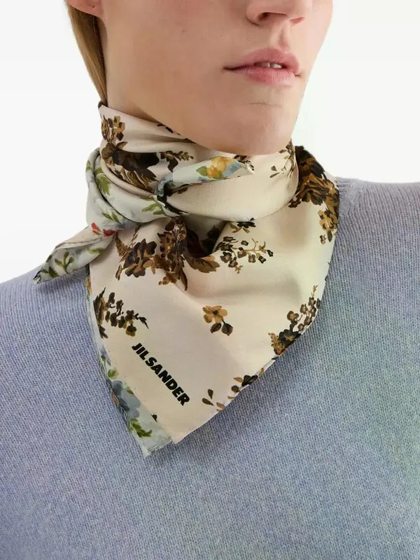 JIL SANDER Printed Silk Foulard - Pink