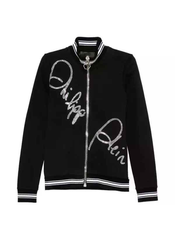 Philipp Plein Crystal Embellished Bomber Jacket