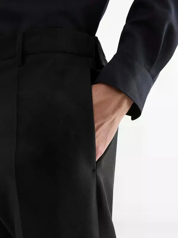JIL SANDER Canvas Tapered Cropped-leg Trousers
