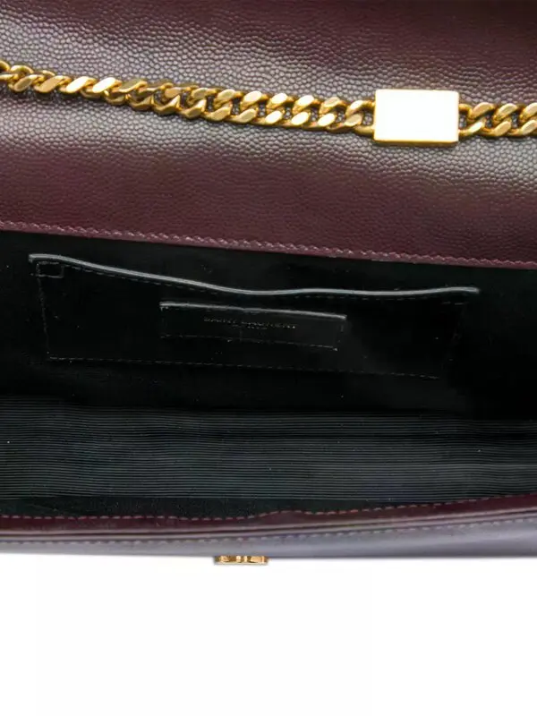 Saint Laurent Medium Grain De Poudre Monogram Kate Crossbody Bag - Red