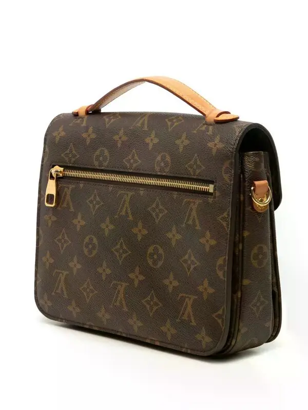LOUIS VUITTON Monogram Pochette Metis Satchel - Brown