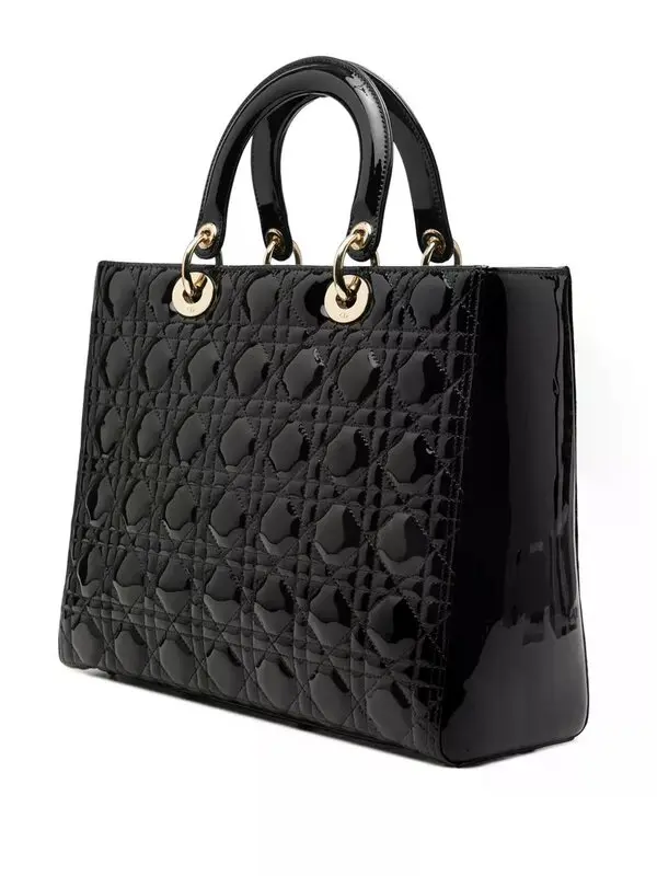 Dior Patent Cannage Lady Satchel - Black