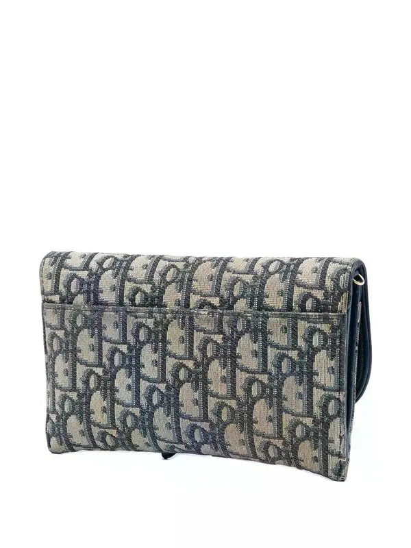Dior Oblique Canvas Saddle Wallet On Chain Crossbody Bag - Blue