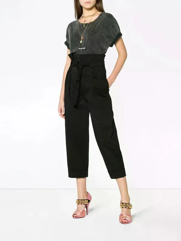 Alberta Ferretti Belted High-waisted Trousers