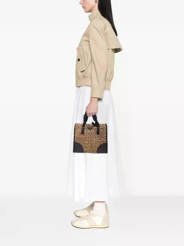 Prada Vitello Tweed Flat Handbag