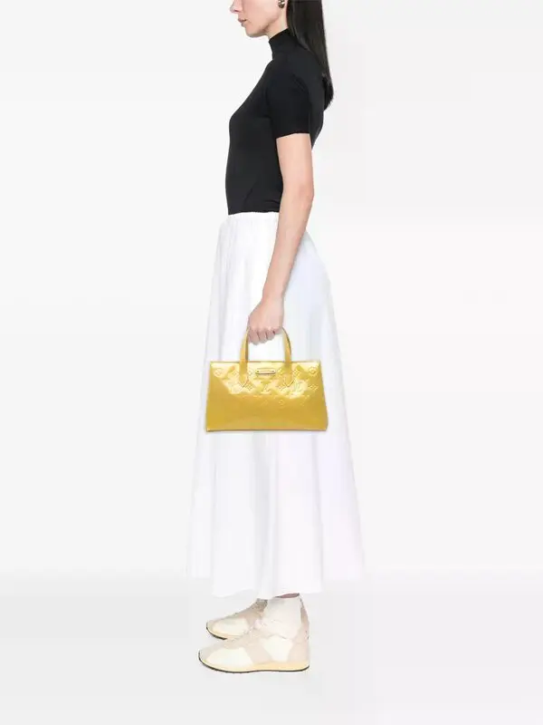 LOUIS VUITTON Monogram Vernis Wilshire Pm Handbag - Yellow