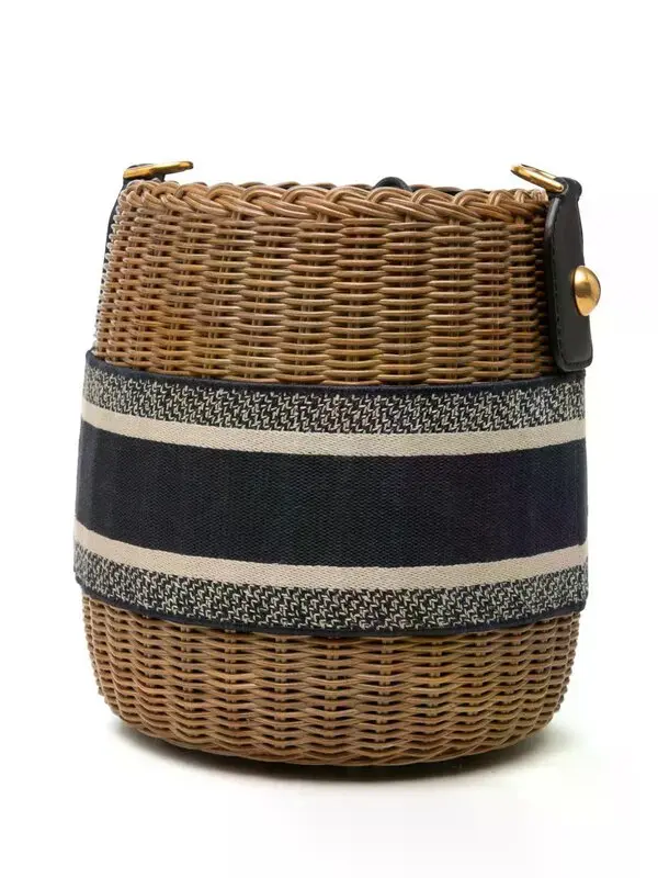 Dior Woven Rattan Bucket Bag - Brown