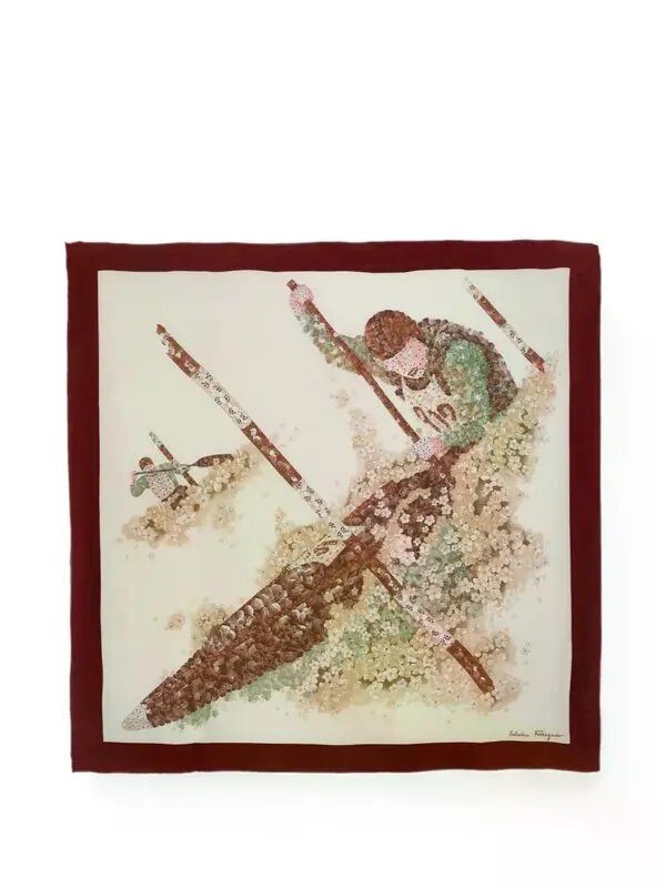 FERRAGAMO Floral-print Silk Scarf - Neutrals