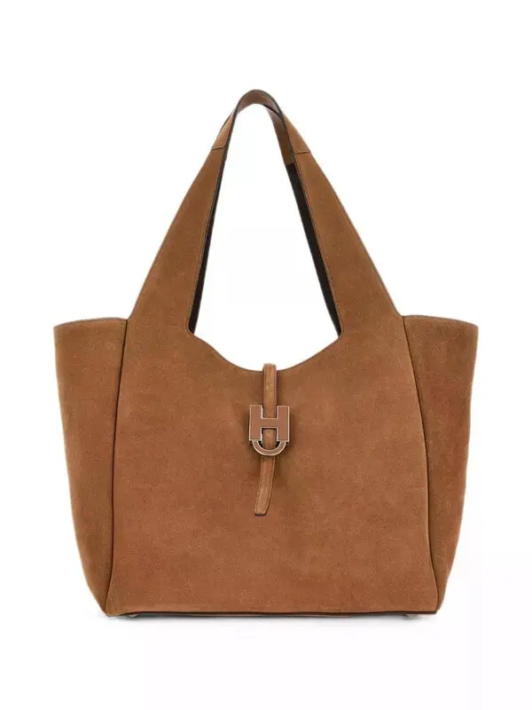 Hogan Suede Shopping Bag With H Pendant