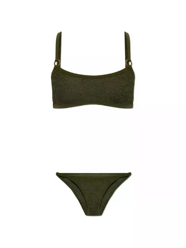 Hunza G Iris Crinkle-effect Bikini - Green