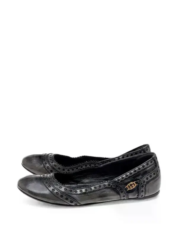 Gucci Brogue Logo-accent Ballet Flats