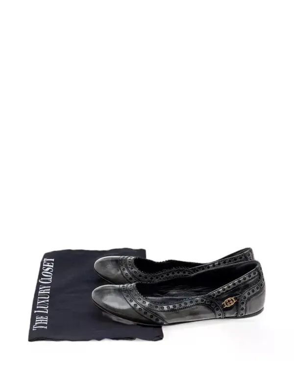 Gucci Brogue Logo-accent Ballet Flats