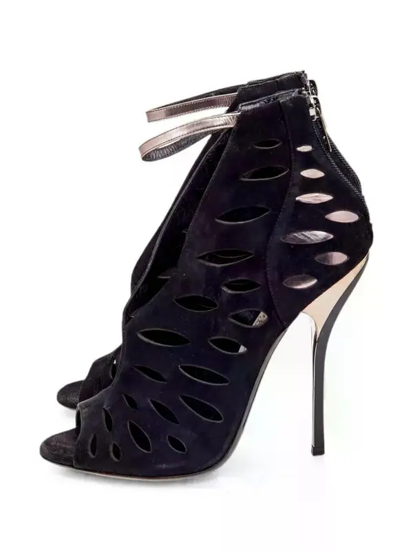 JIMMY CHOO Suede Cutout Peep-toe Ankle Boots