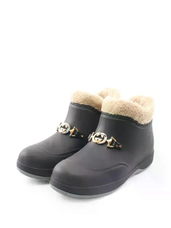 Gucci 2000s Logo Plaque Ankle Boots