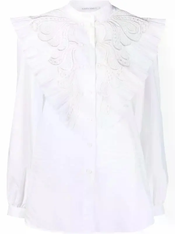 Alberta Ferretti Ruffled Lace Shirt