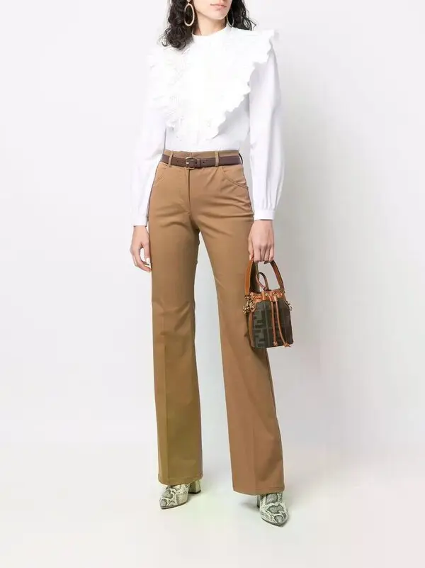 Alberta Ferretti Ruffled Lace Shirt