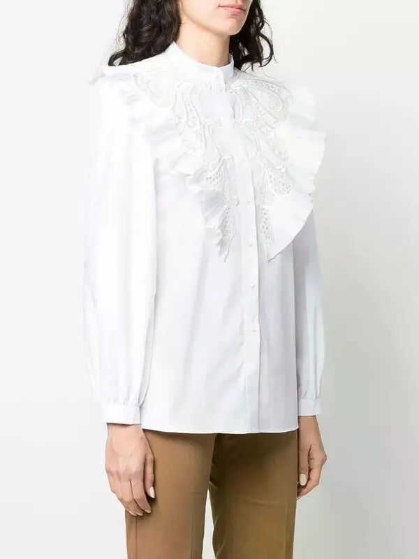 Alberta Ferretti Ruffled Lace Shirt