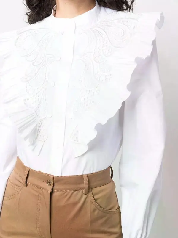 Alberta Ferretti Ruffled Lace Shirt