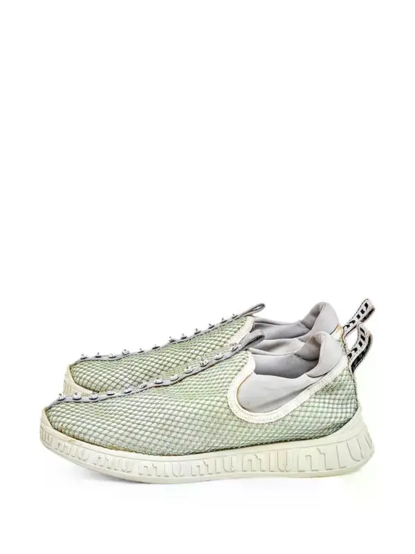 Miu Miu Crystal-embellished Mesh Sneakers