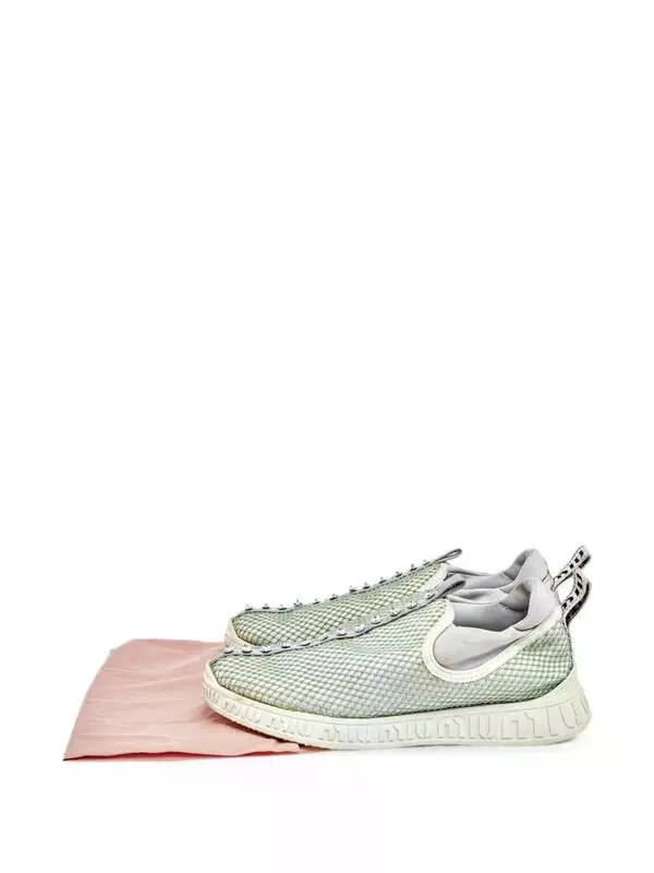 Miu Miu Crystal-embellished Mesh Sneakers
