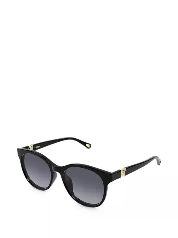 Chloé Round Frame Sunglasses With Gold-tone Hardware