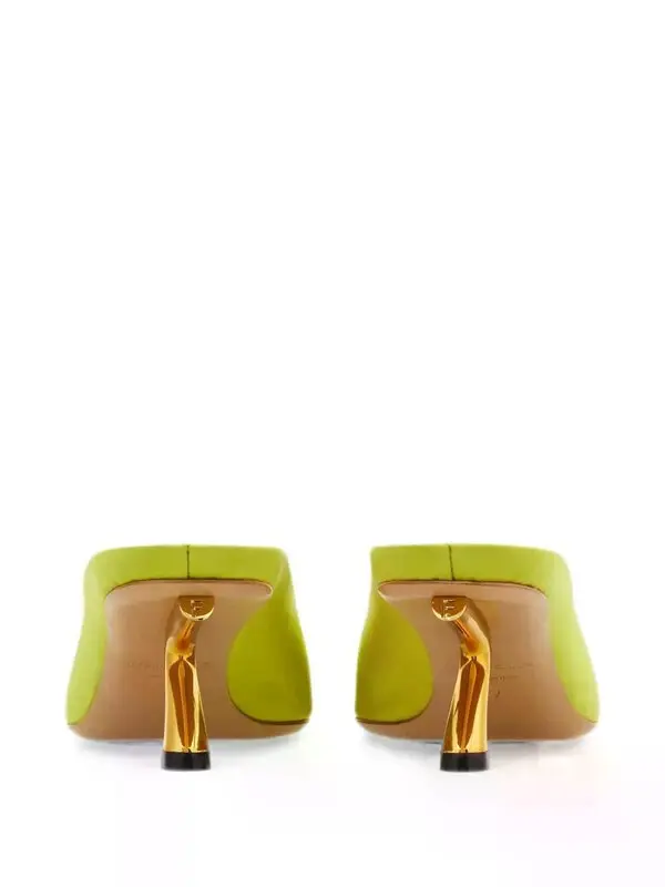 FERRAGAMO Sculptural Heel Mules - Green
