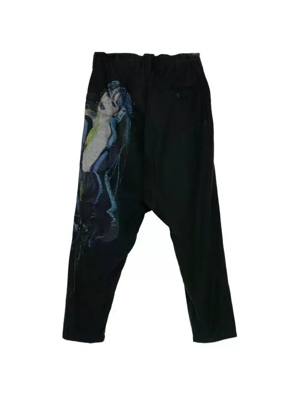 Yohji Yamamoto Graphic Print Relaxed Fit Jeans