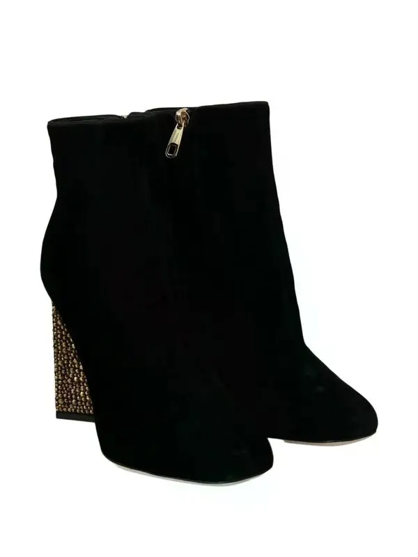 Dolce & Gabbana Velvet Studded Ankle Boots