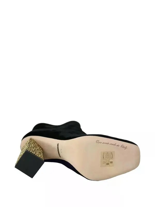 Dolce & Gabbana Velvet Studded Ankle Boots