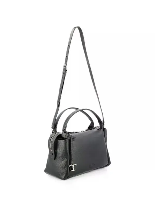TOD'S T-pendant Pebble-leather Handbag - Black