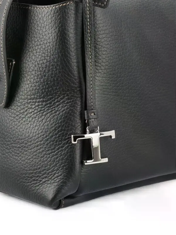 TOD'S T-pendant Pebble-leather Handbag - Black