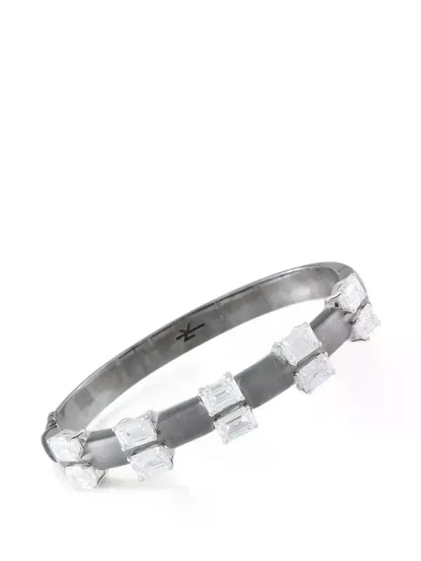 Nikos Koulis Diamond-embellished Bangle - Black