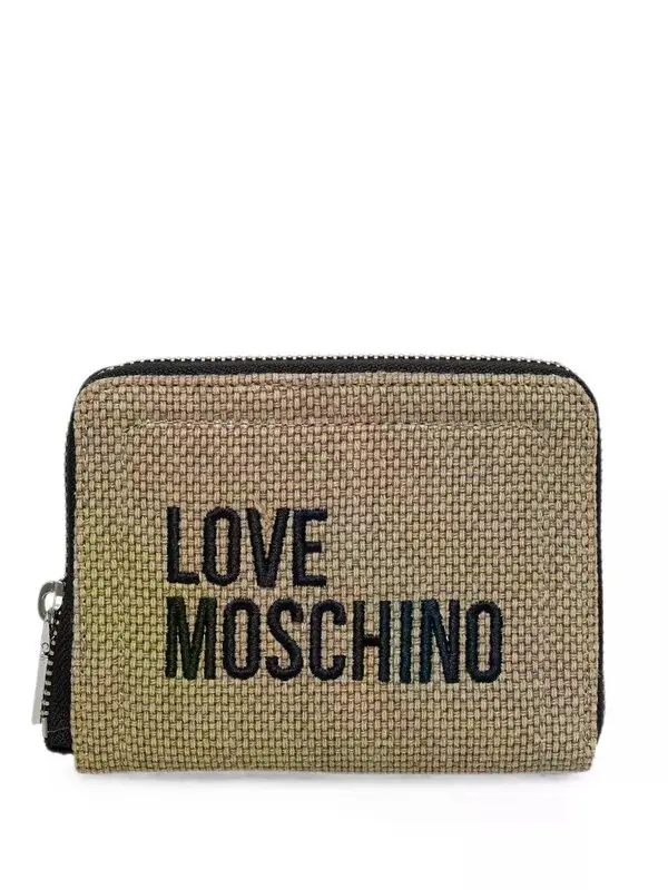 Moschino Logo-embroidered Wallet - Neutrals