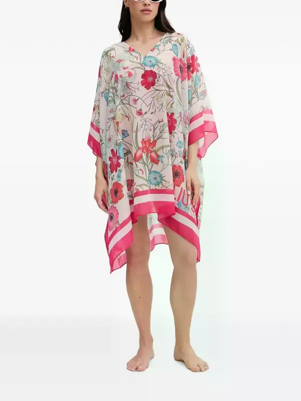 Liu Jo Floral Print Kaftan - Neutrals