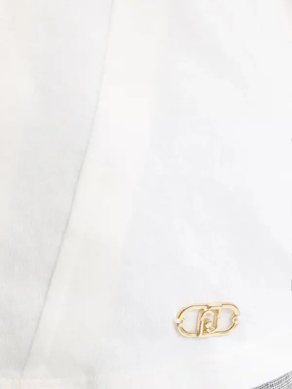Liu Jo Eyelet Embellished Pleated T-shirt
