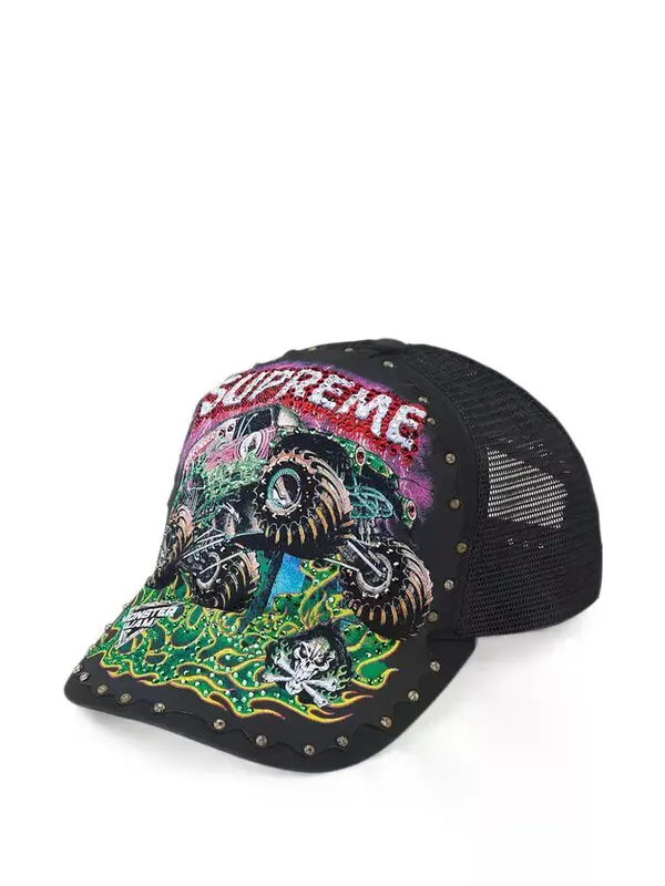 Supreme X Monster Jam Grave Digger Trucker Cap - Black