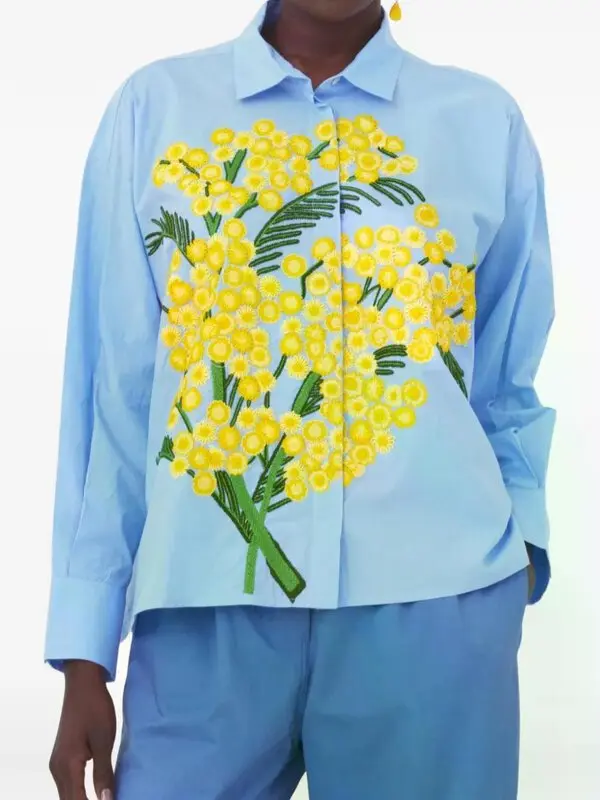 MII The Greta Floral-embroidered Shirt