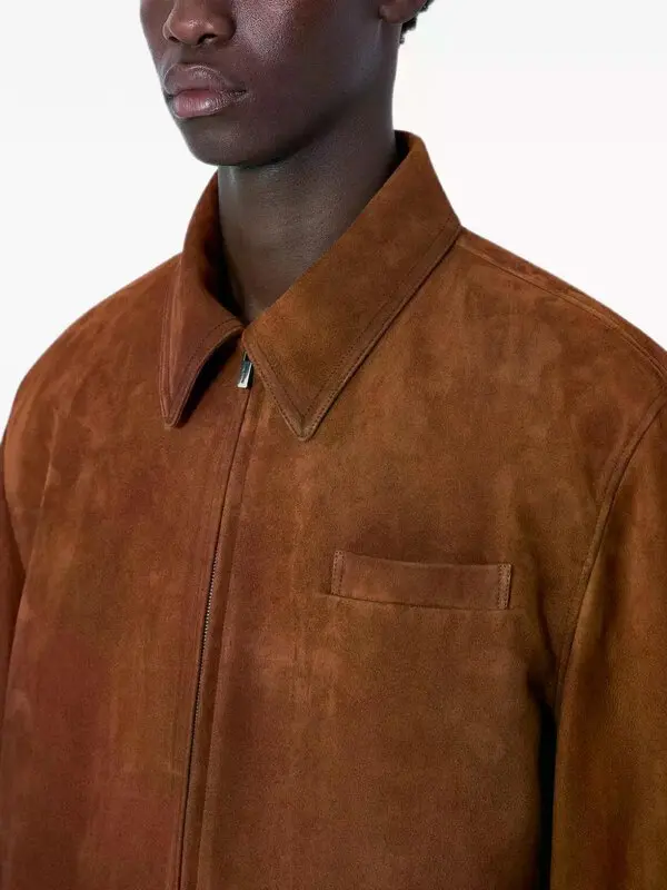 Miu Miu Suede Zip-fastening Jacket - Brown