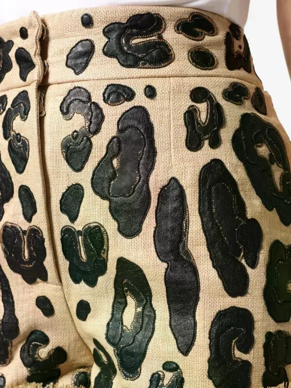 Dolce & Gabbana High-waisted Leopard Print Shorts With Frayed Hem