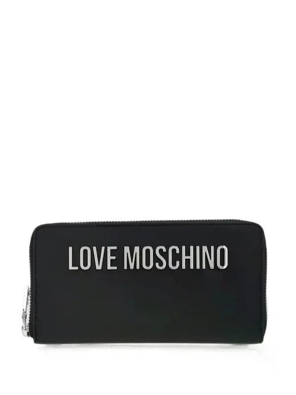 Moschino Logo-plaque Zip Wallet - Black