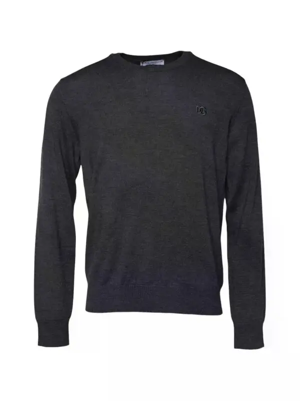 Dolce & Gabbana Logo Embroidered Wool Sweater