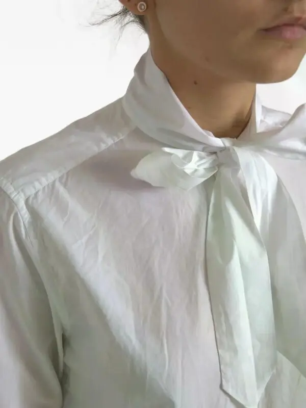 Dolce & Gabbana Cotton Poplin Tie-neck Shirt