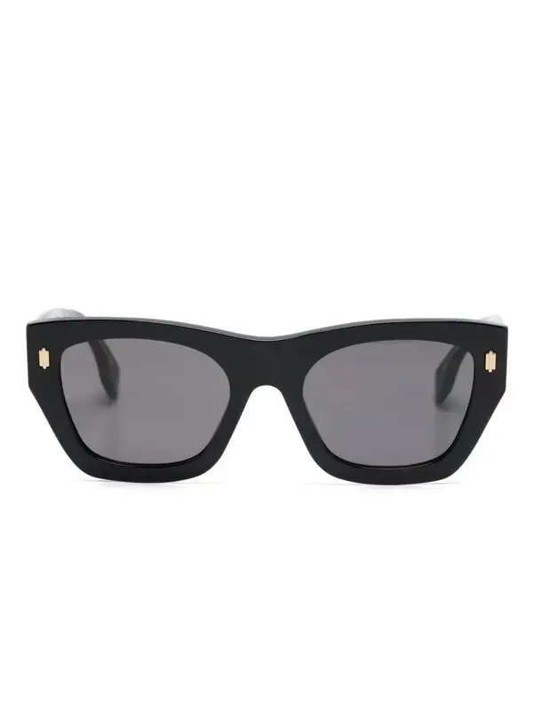 Fendi Logo-arm Square-frame Sunglasses - Black