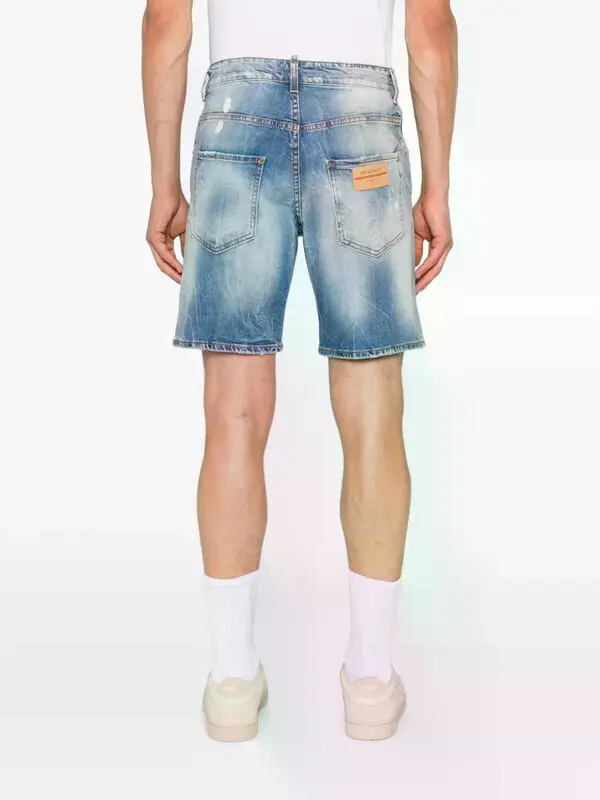 YES LONDON Distressed Faded-effect Denim Shorts