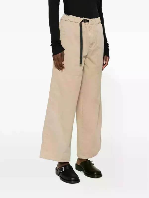 WHITE SAND Elisabeth Belted Wide-leg Trousers