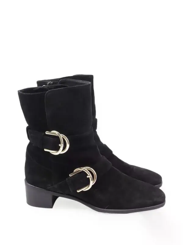 STUART WEITZMAN Buckled Suede Ankle Boots