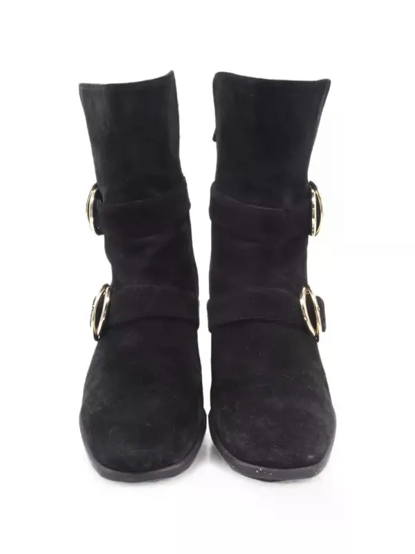 STUART WEITZMAN Buckled Suede Ankle Boots