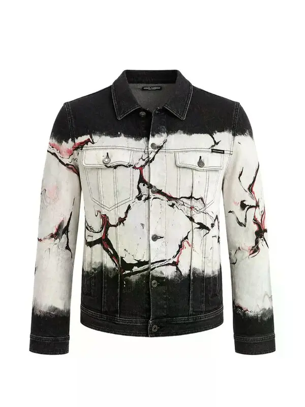Dolce & Gabbana Marble-print Denim Jacket
