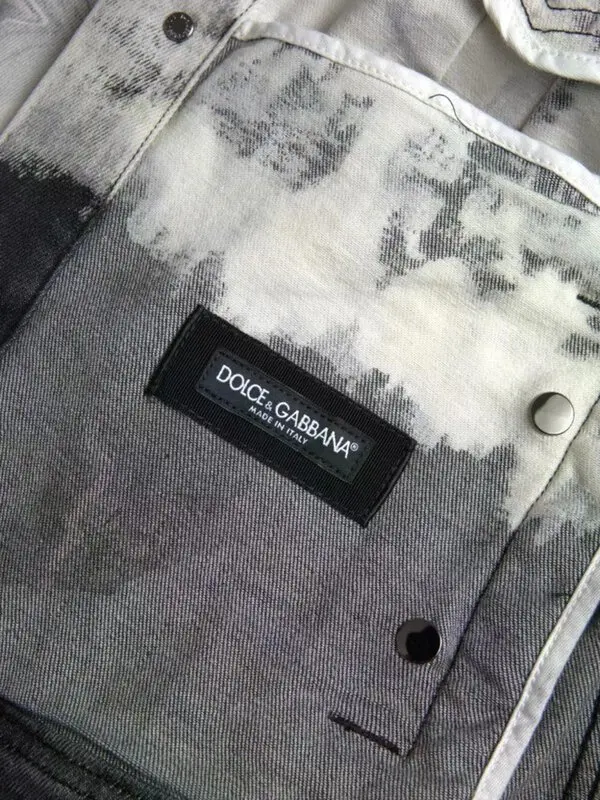 Dolce & Gabbana Marble-print Denim Jacket