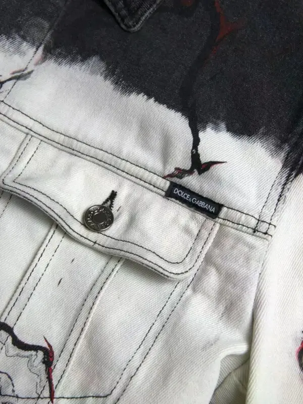 Dolce & Gabbana Marble-print Denim Jacket